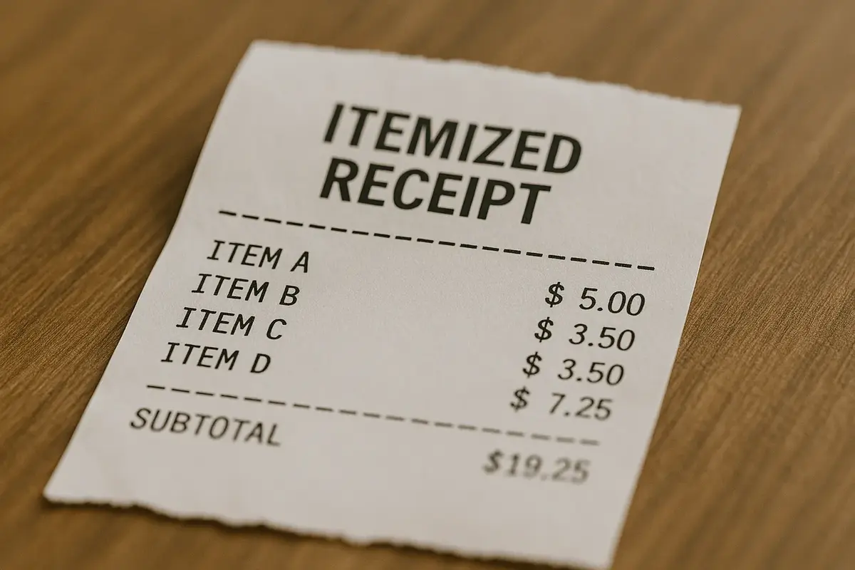 How to Create an Itemized Receipt (Free Template + Guide) | MakeMyReceipt